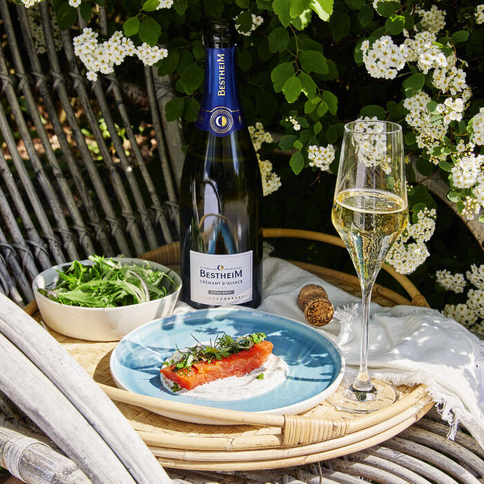 The recipe of the Gravlax of trout & Crémant Extra-brut